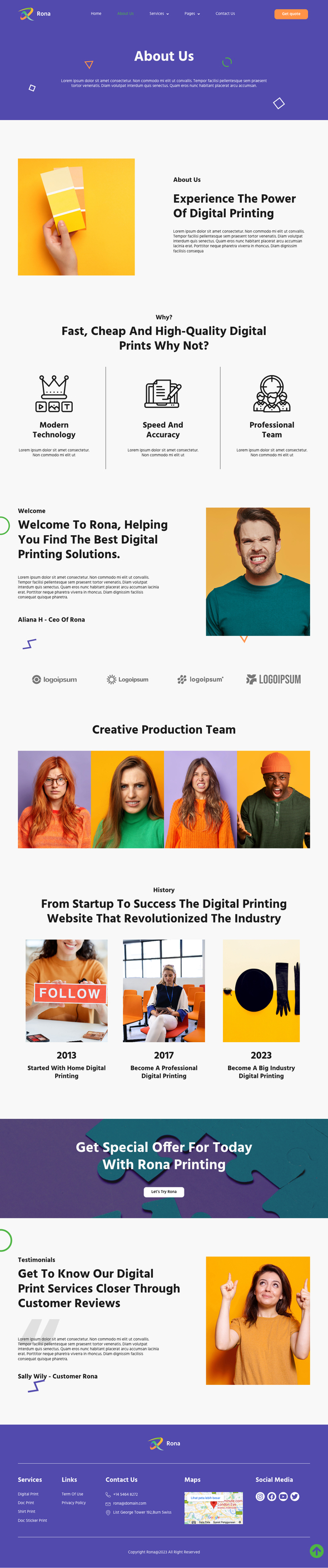 Rona - Digital Printing Service Template Kit by antstheme | ThemeForest